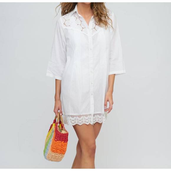 Pia Rossini | Swim | New Pia Rossini Ola Beach Shirt In White | Poshmark